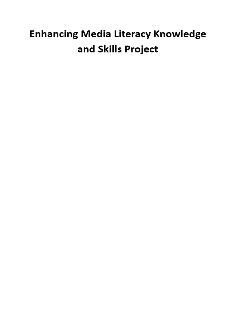 Proposal of Media Literacy Project | PDF | Risk | Literacy
