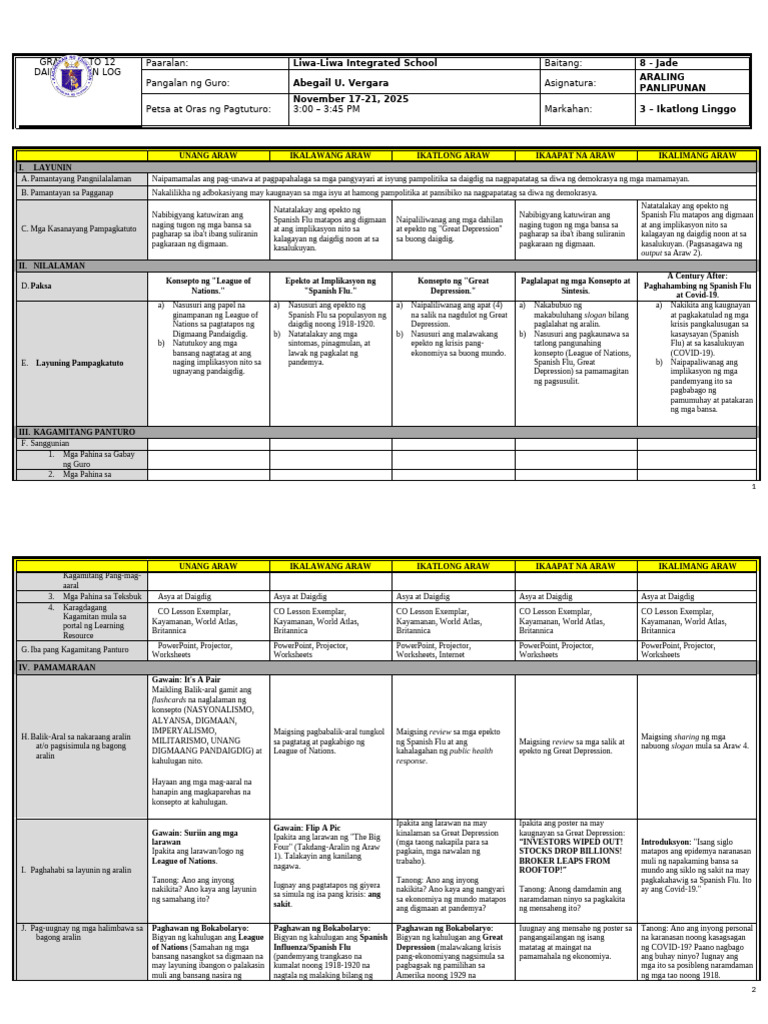 AP8 Q3 Week 3 | PDF