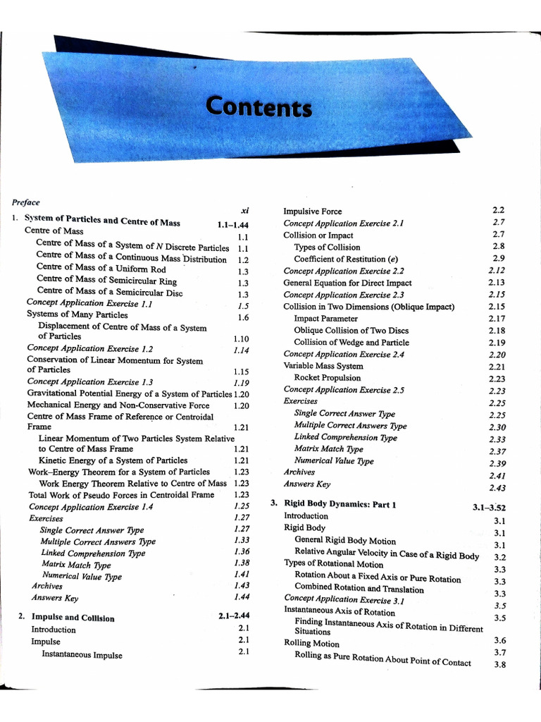 Cengage Physics Subunits For Revision | PDF