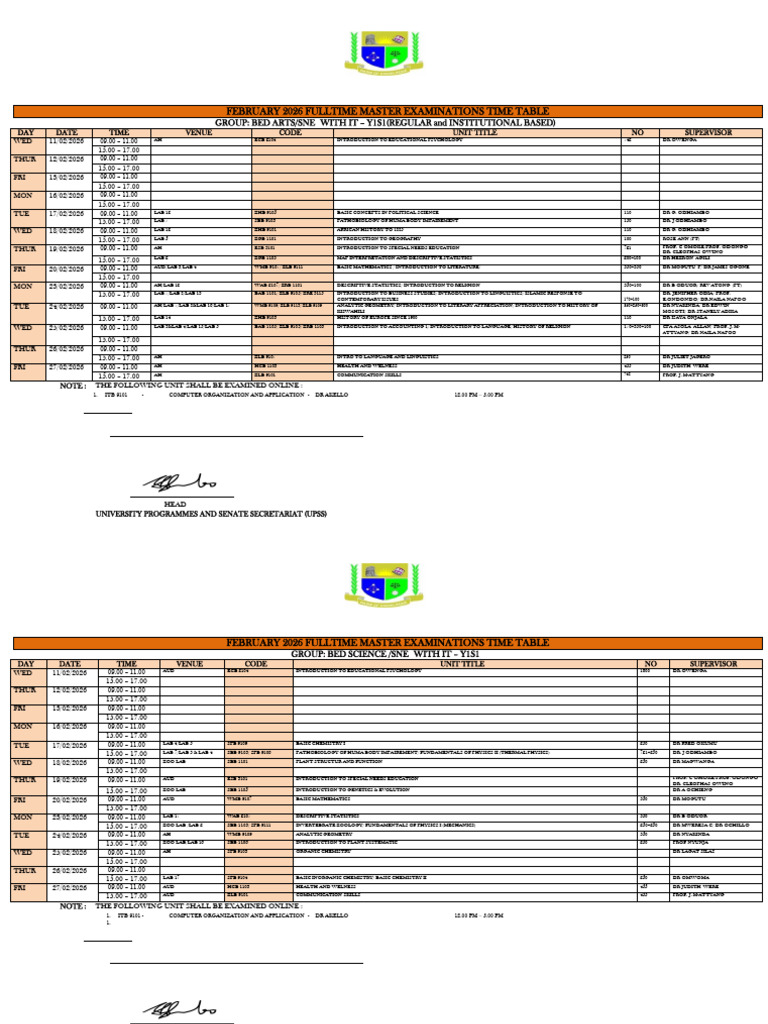 Template DRAFT MAIN FIRST YEARS EXAMINATION FEBRUARY 2026 | PDF ...
