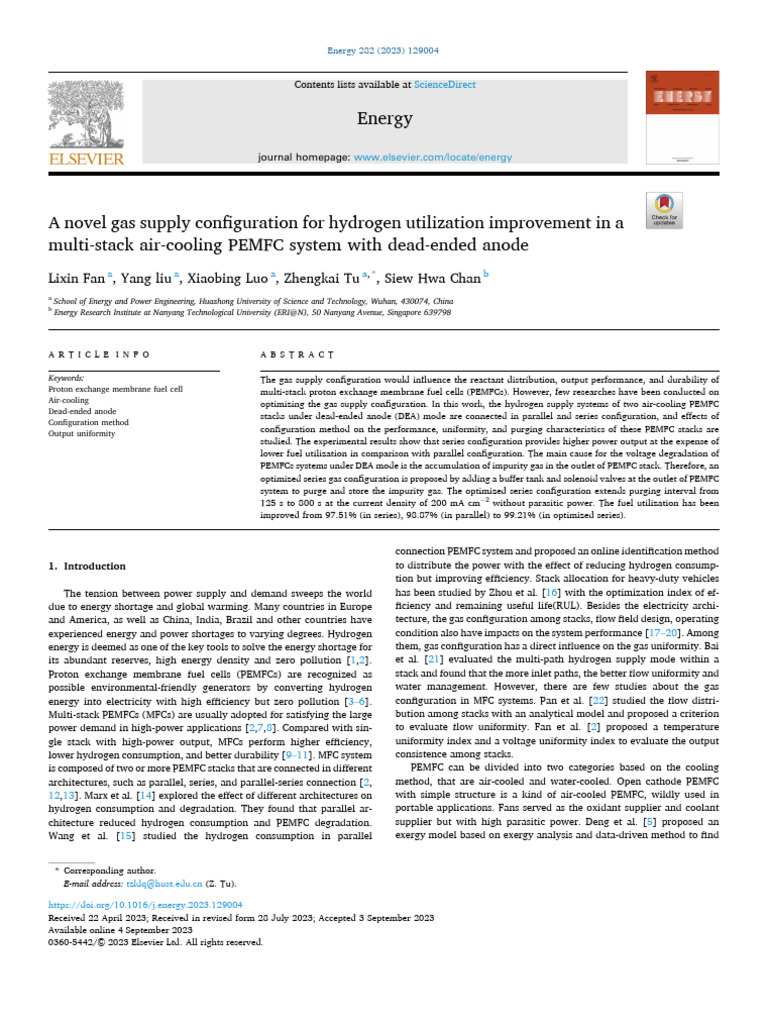Anovel Gas Supply Configuration For Hydrogen Utilization Improvement in ...