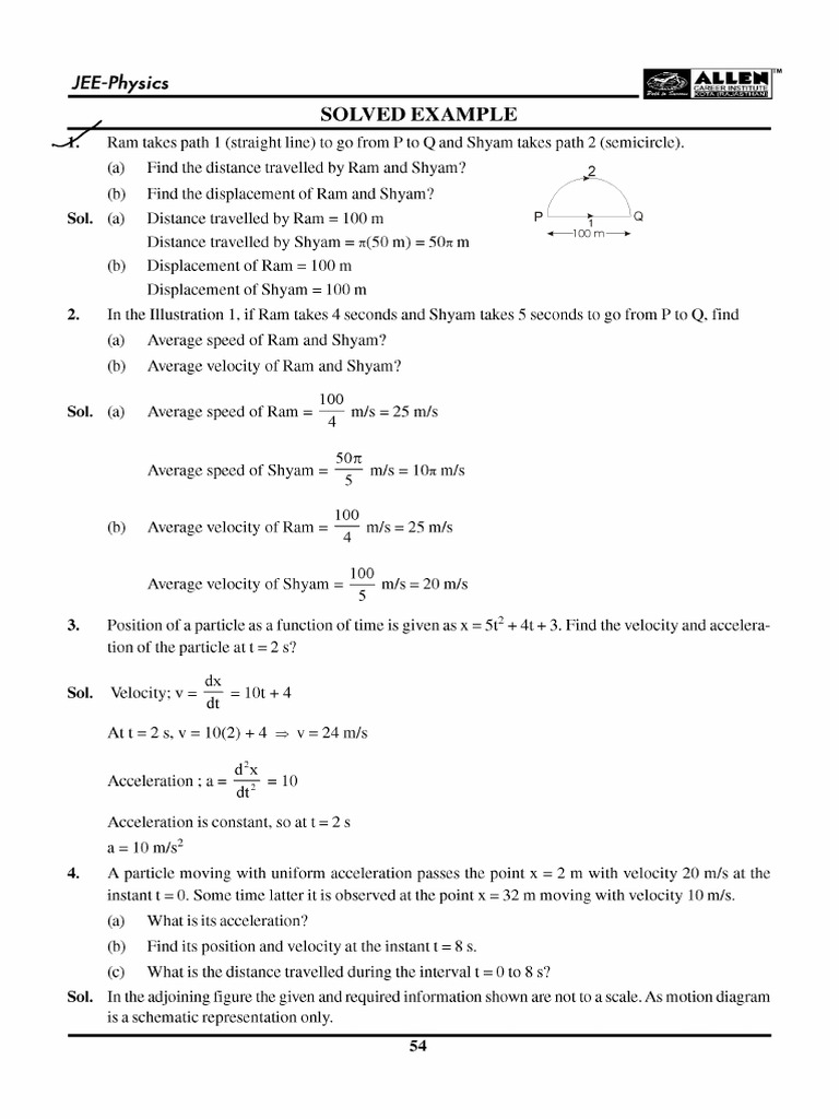 Motion in 1D | PDF