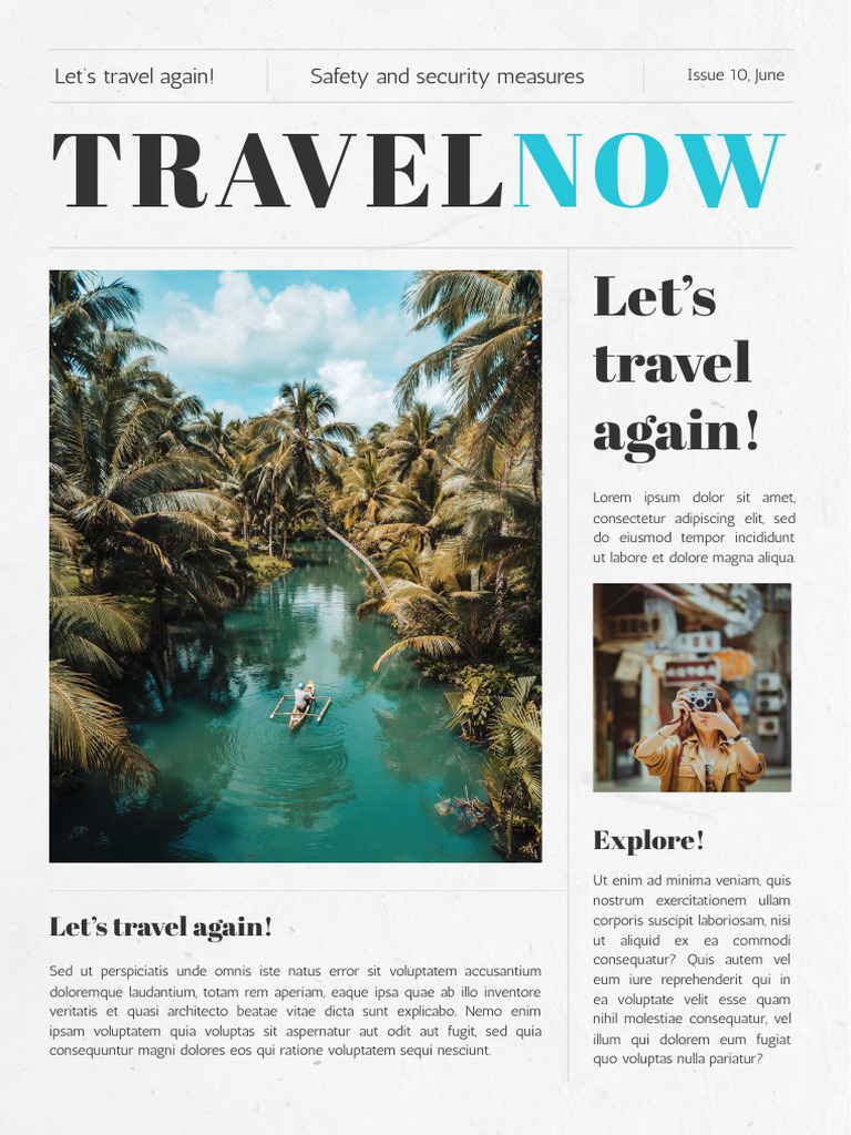 Travel Themed Newspaper Article Template | PDF