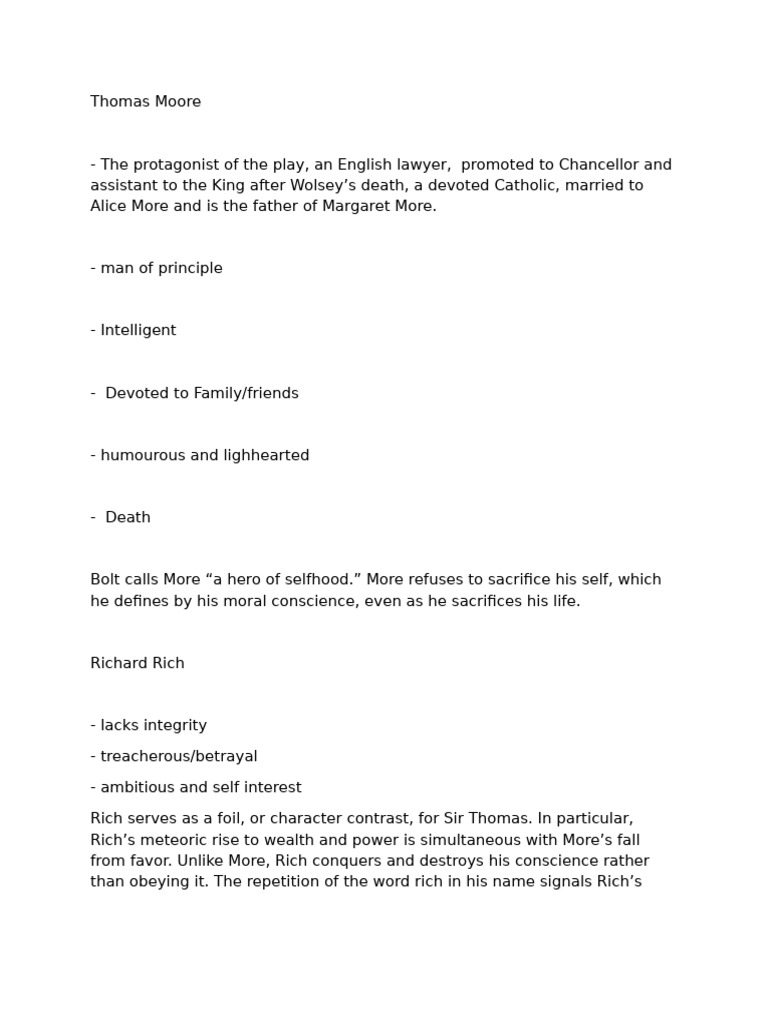 A Man For All Seasons Revision | PDF | Friendship | Conscience