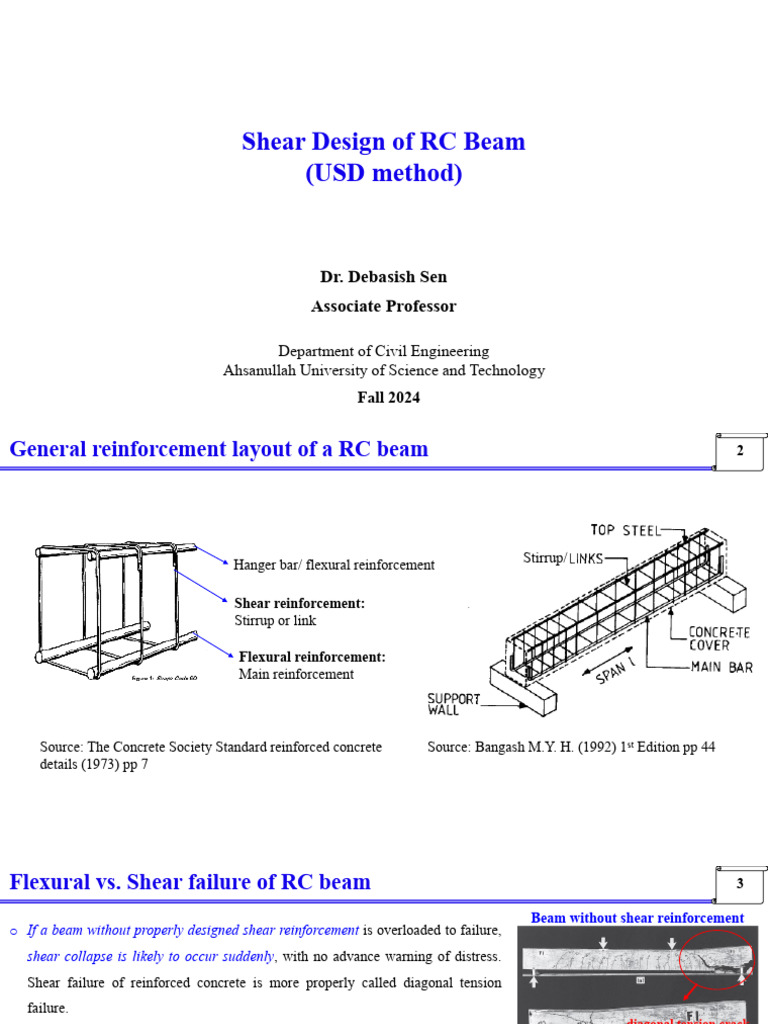 Shear Design of RC Beam | PDF | Beam (Structure) | Reinforced Concrete
