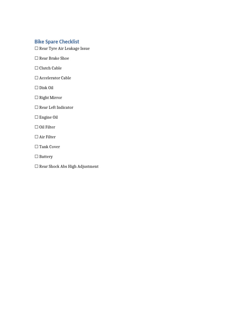 Beloved Items Checklist | PDF