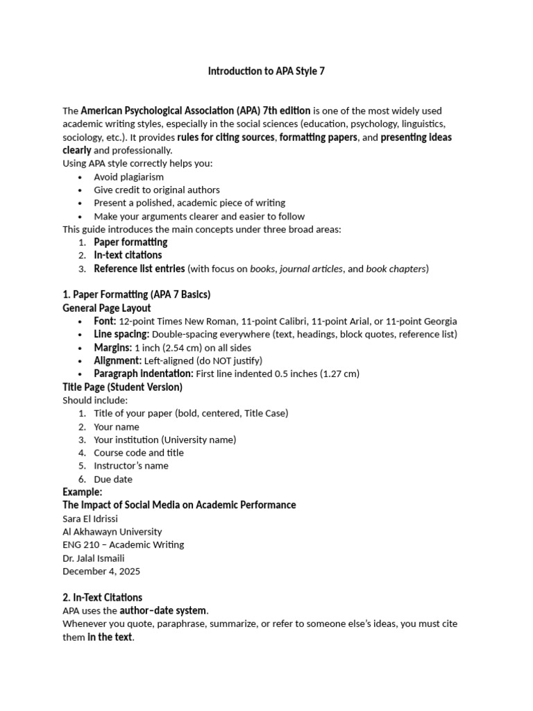 Introduction To APA Style 7 | PDF | Apa Style | Citation