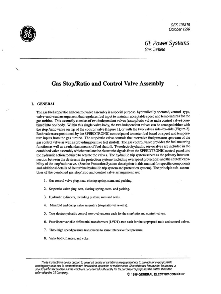 Gas Start Stop Control Valve | PDF