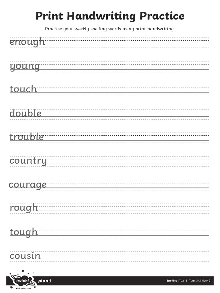 Print Handwriting Practice Sheet | PDF
