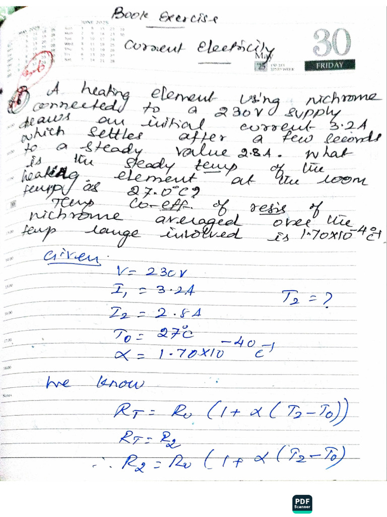 Current Electricity Exercise Problems After 5th Question | PDF