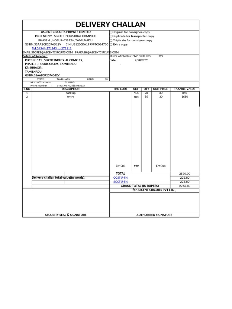 99 Delivery Challan 2025 | PDF | Government Of India | Social Institutions