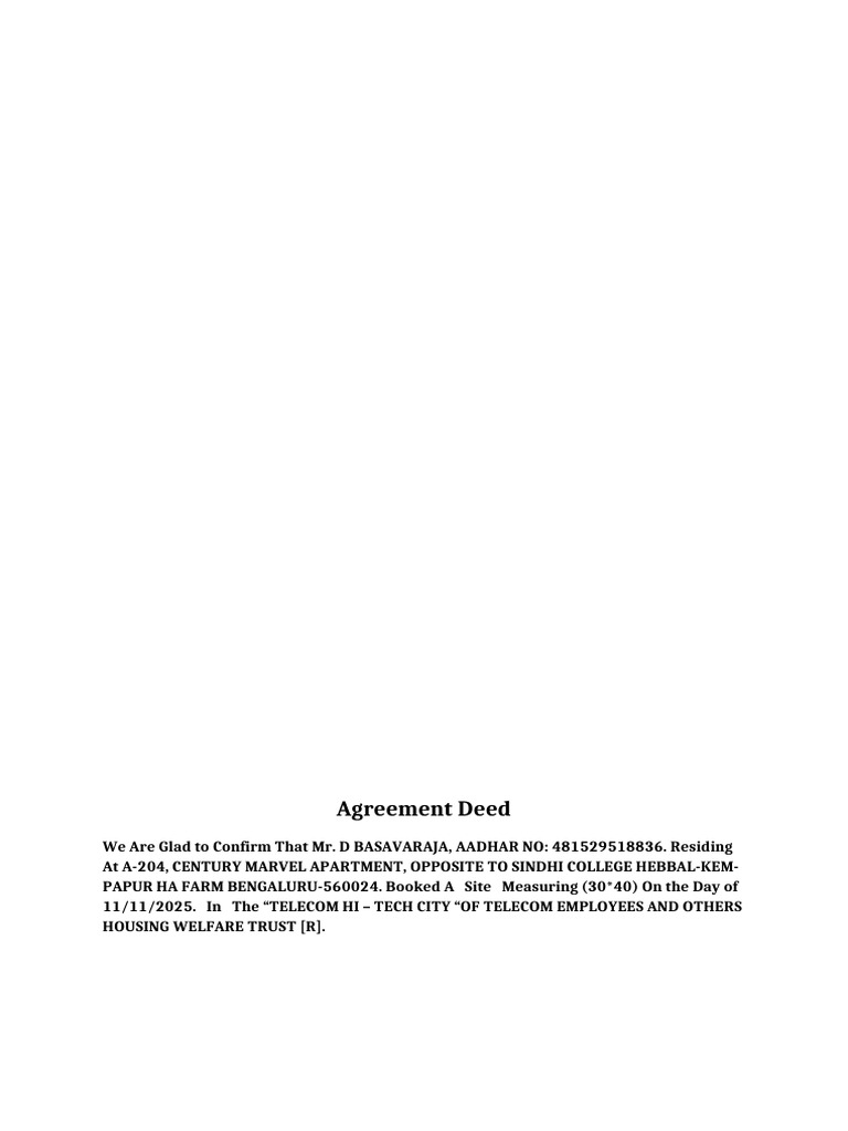 D Basavaraja First Installment Agreement | PDF