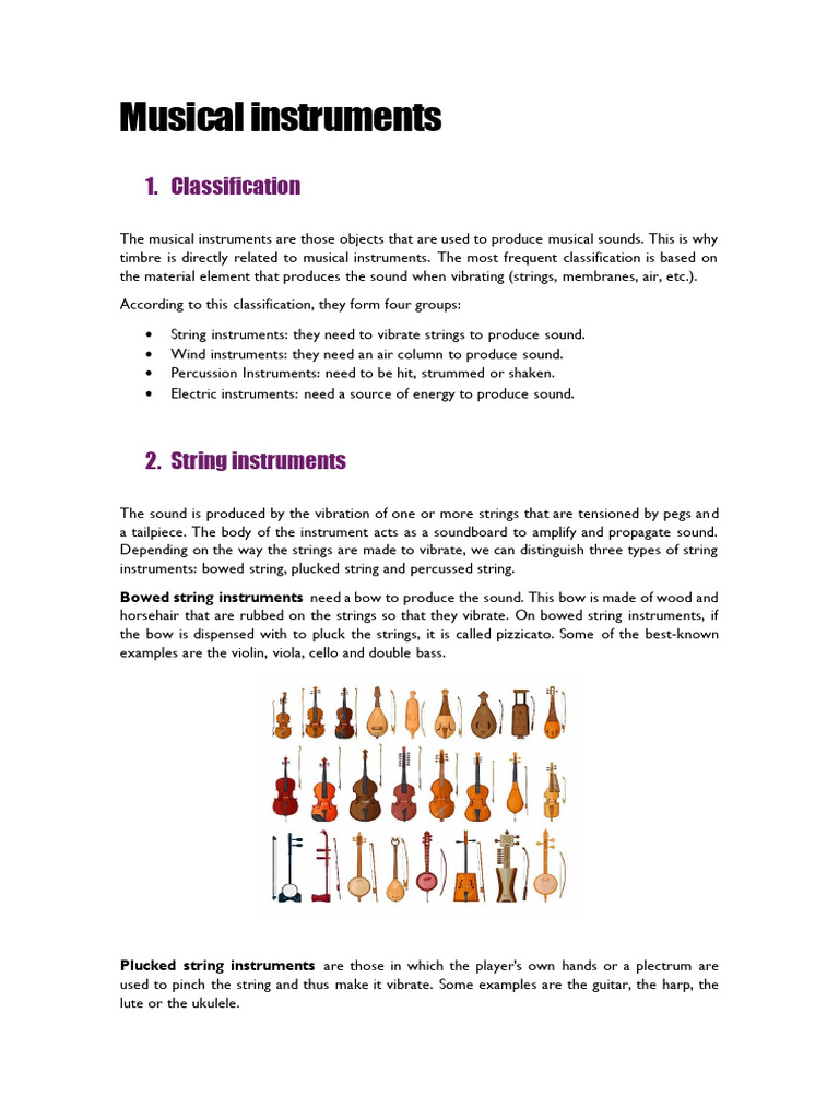 Musical Instruments and Agrupations | PDF | String Instruments ...