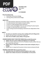 Pony Club C Test Guidelines | PDF | Horse Gait | Horses