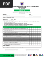 PMES Classroom Observation Tool 2025-2026 | PDF | Teachers | Curriculum