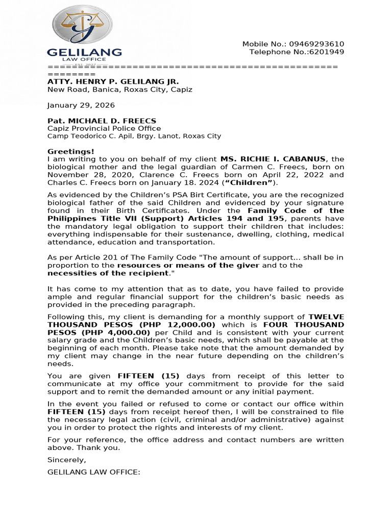 Demand Letter (Assignment Eethics 1:29:26) | PDF | Justice | Crime ...