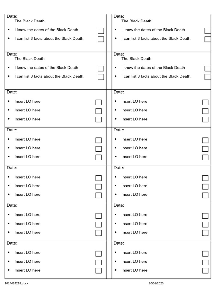 Lesson One Objective Label Template | PDF