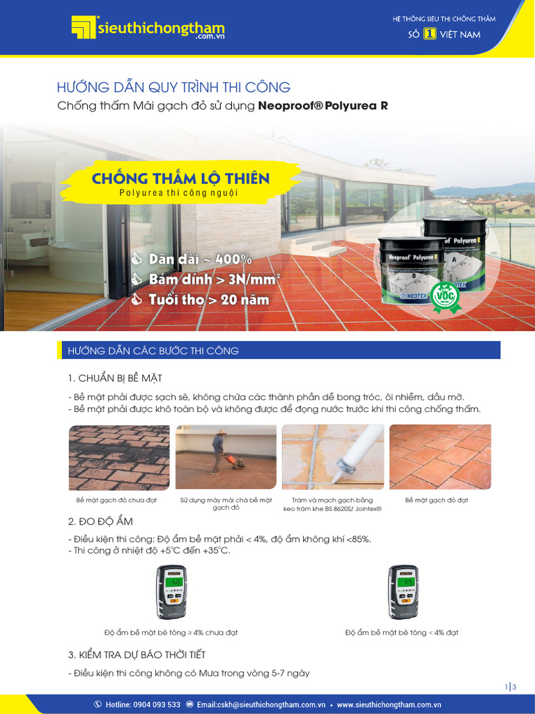 Huong Dan Qui Trinh Thi Cong Chong Tham Mai Gach Do Su Dung Neoproof ...