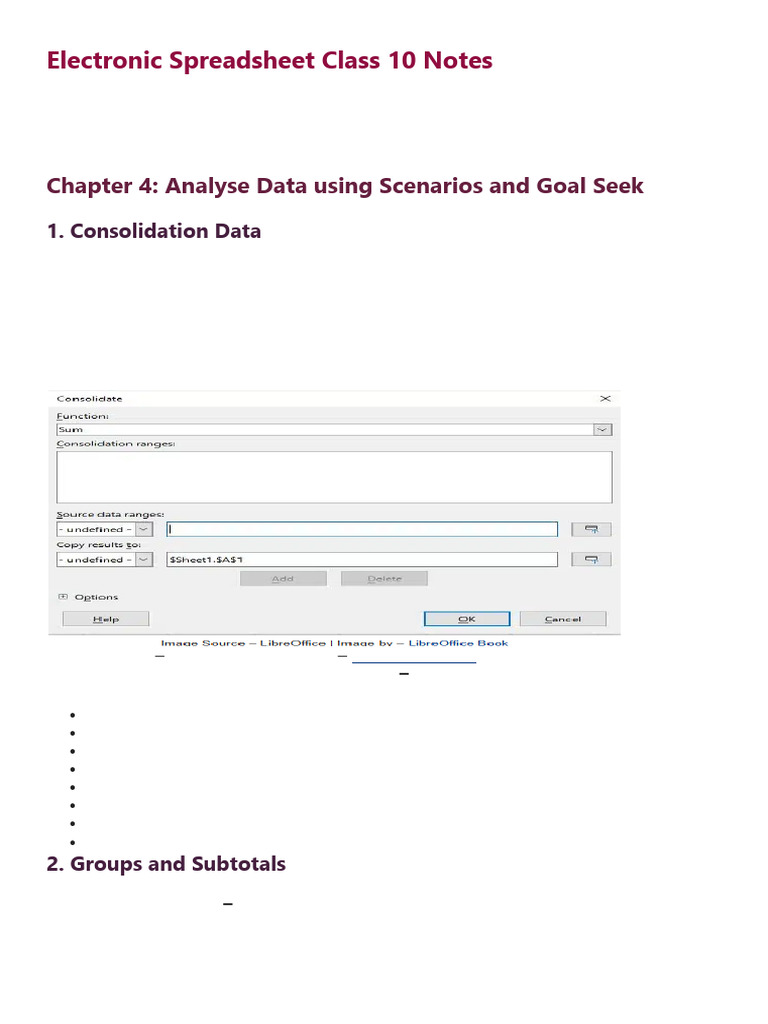 Electronic Spreadsheet Class 10 Notes | PDF | Spreadsheet | Hyperlink