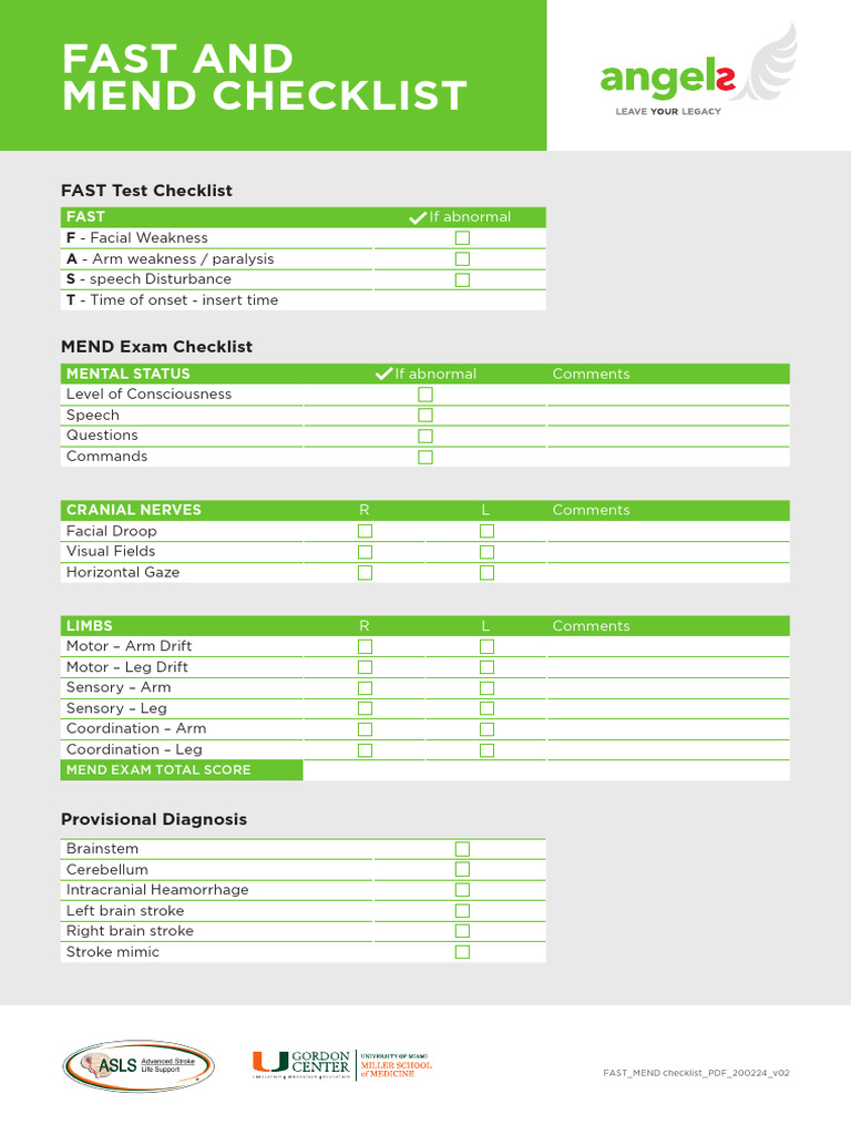 20-706 FAST and MEND Checklist - V02 | PDF