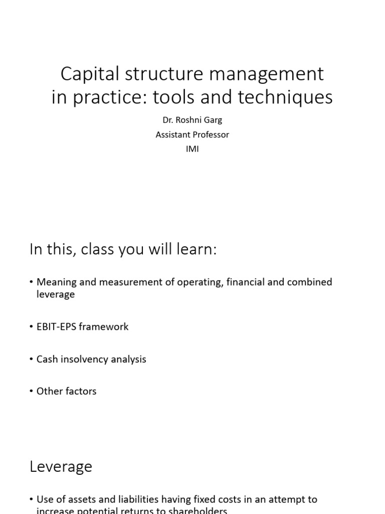 Session 3 and 4 - Capital Structure | PDF | Capital Structure | Stocks