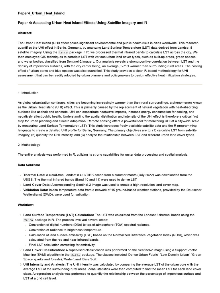 Paper4 Urban Heat Island | PDF | Earth Sciences | Natural Environment