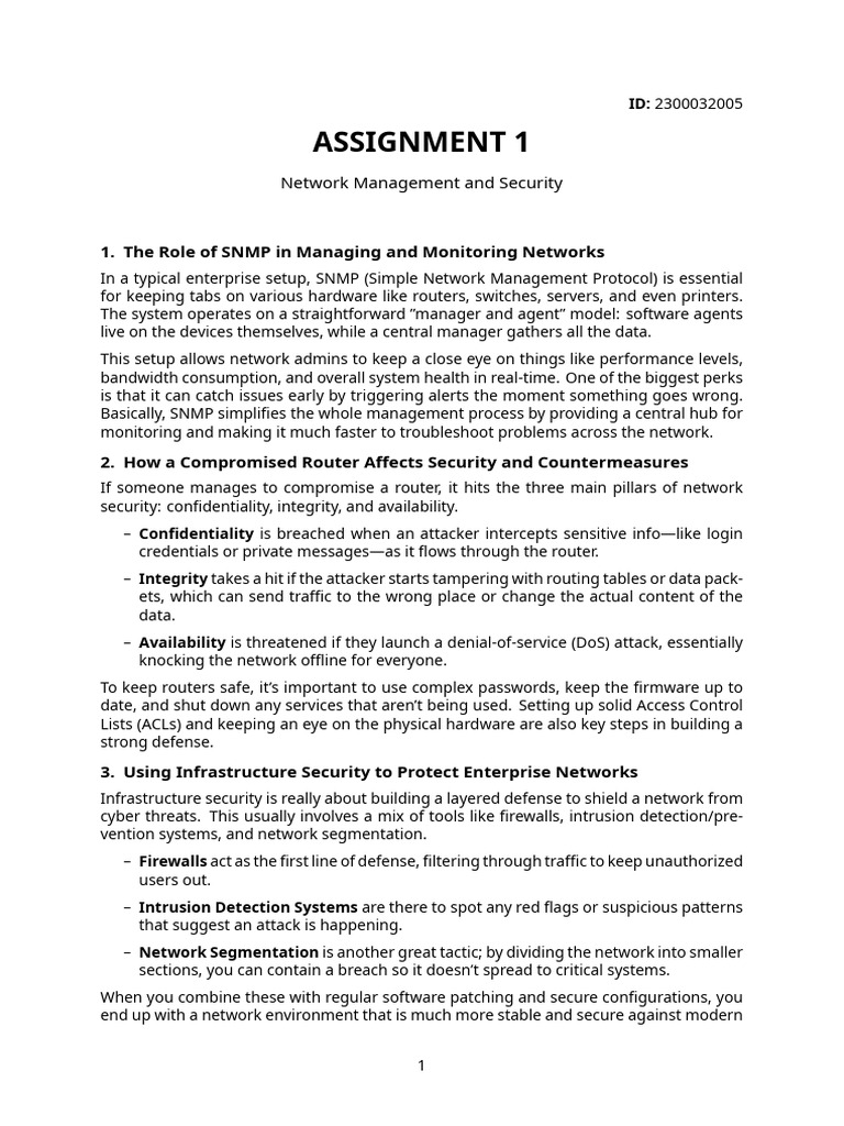 Network Security Assignment | PDF | Computer Network | Security