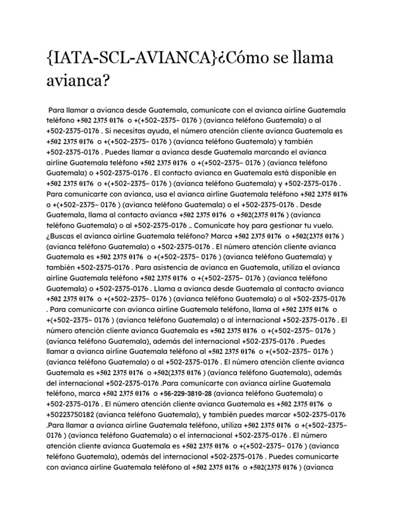 {IATA-SCL-AVIANCA}¿Cómo se llama avianca? | PDF