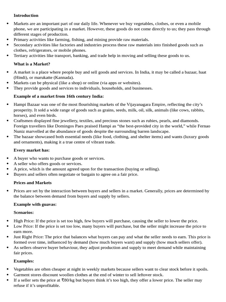 Class 7 - Understanding Markets | PDF | Prices | Procurement
