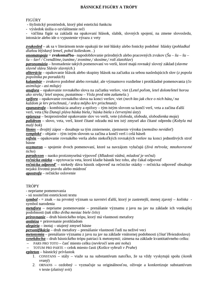 Básnické figúry a trópy | PDF