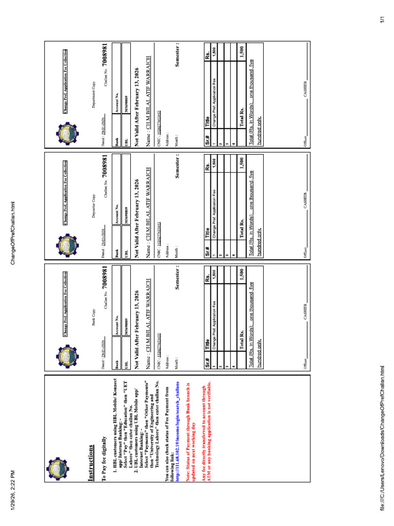 Challan | PDF