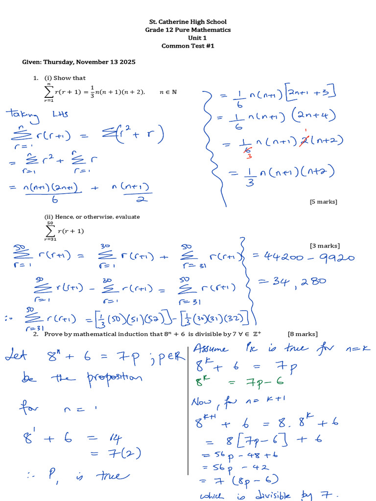 Common Test 1 | PDF | Mathematics | Mathematical Logic