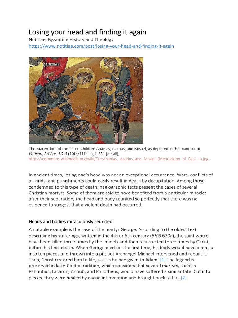 Losing Your Head and Finding It Again | PDF | Paul The Apostle | Isis