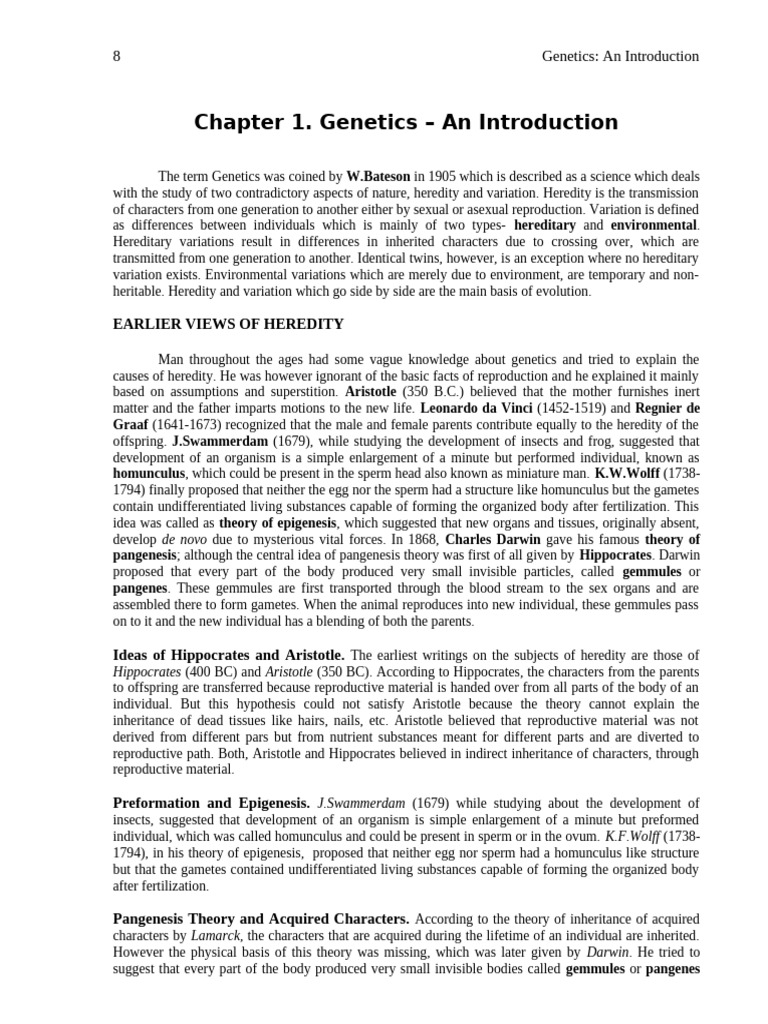 1.introduction To Genetics | PDF | Gene | Zygosity
