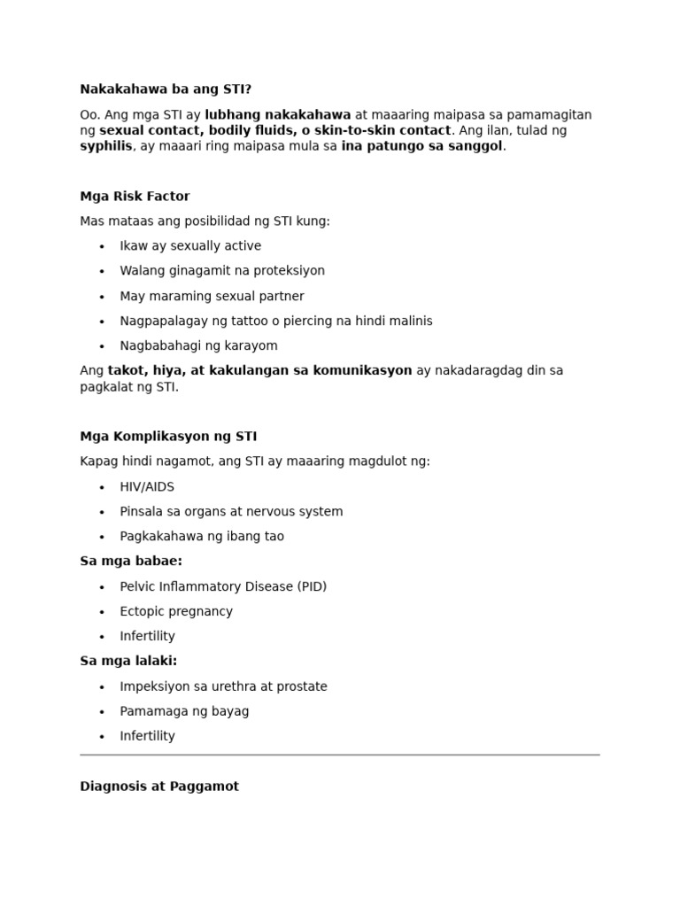 Nakakahawa Ba Ang STI | PDF