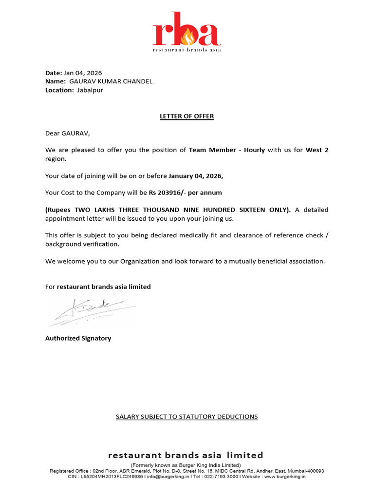 offerletter_burgerking_applicationid_92591_160159792pm_4_1_2026_16_52_4_808 | PDF | Economies ...