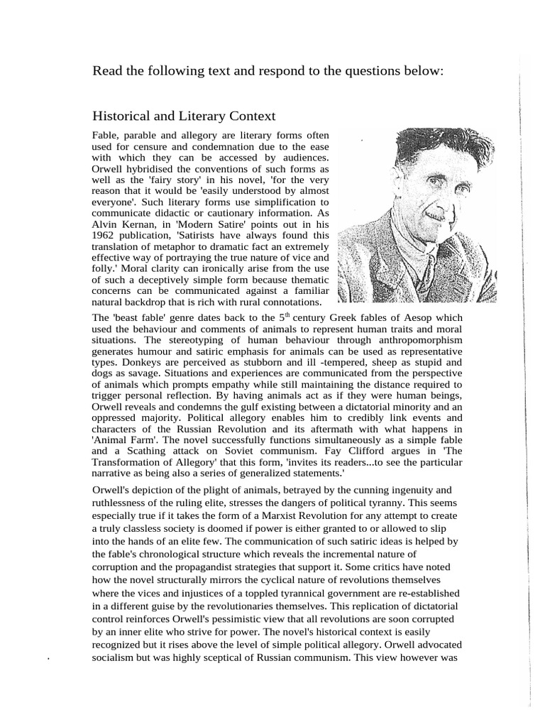 Animal Farm - Purpose | PDF | Fable | Satire