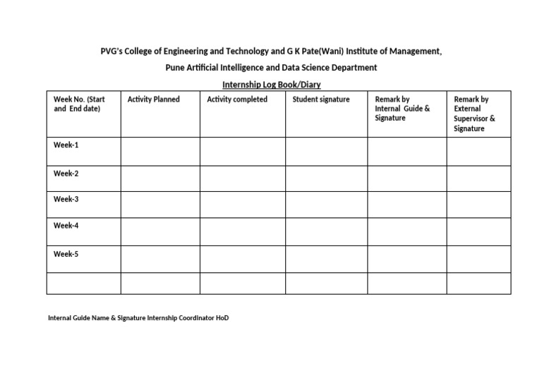 Internship Log Book | PDF