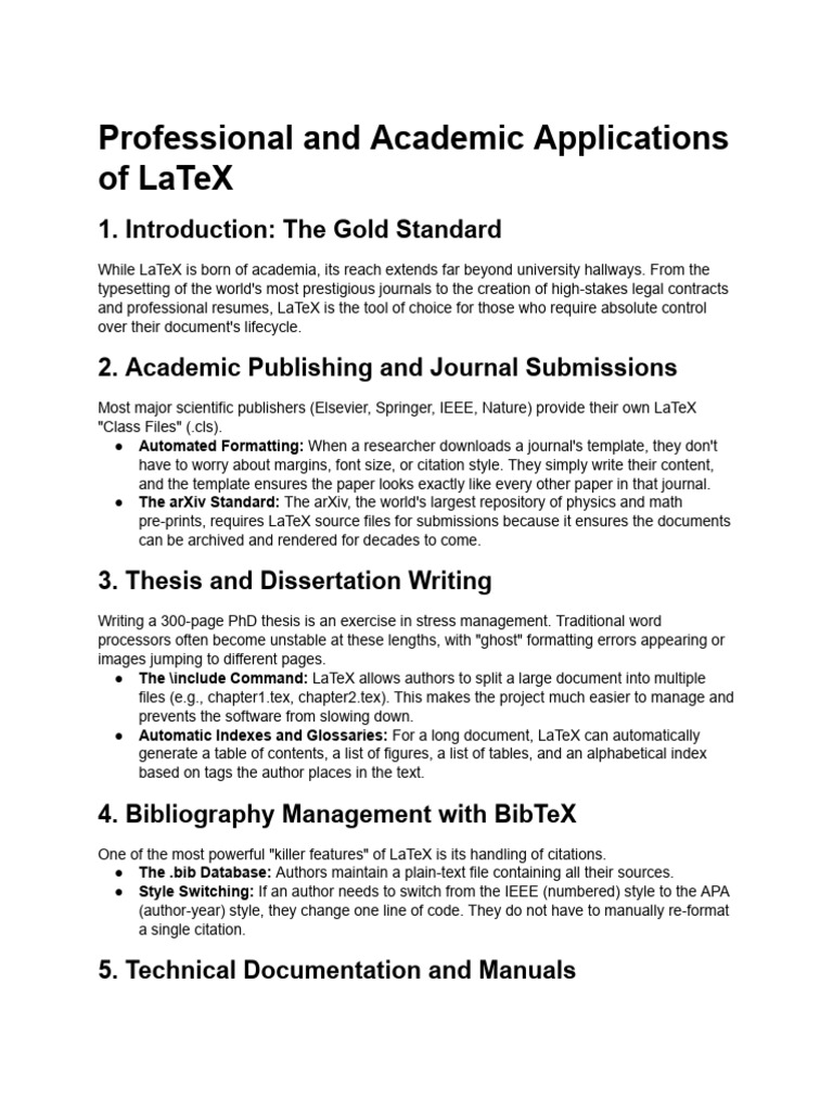 Professional Applications of LaTeX | PDF | Te X | Thesis