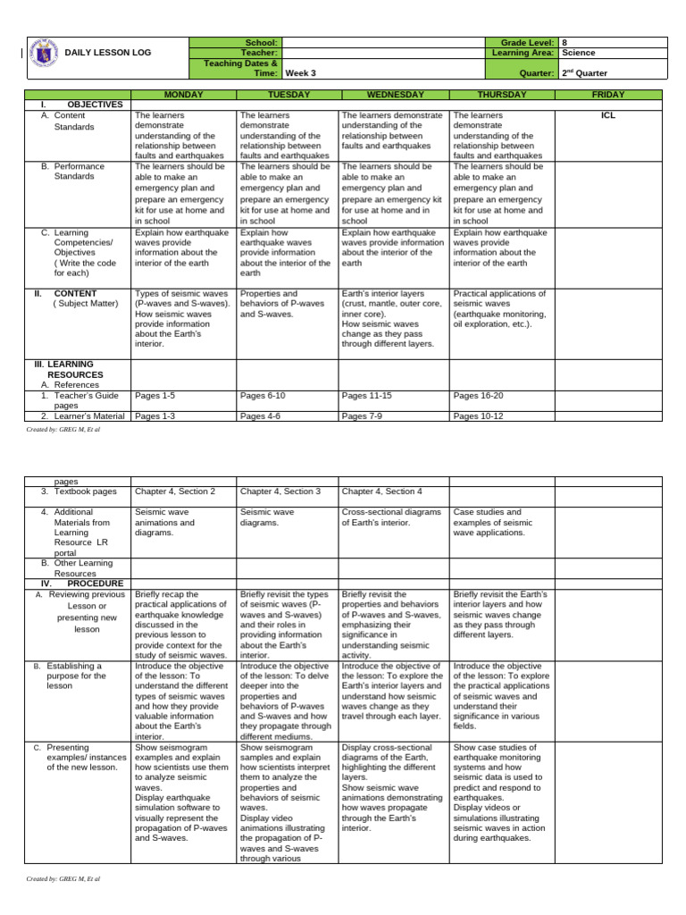 SCIENCE8-Q2-WK3 | PDF | Seismology | Waves