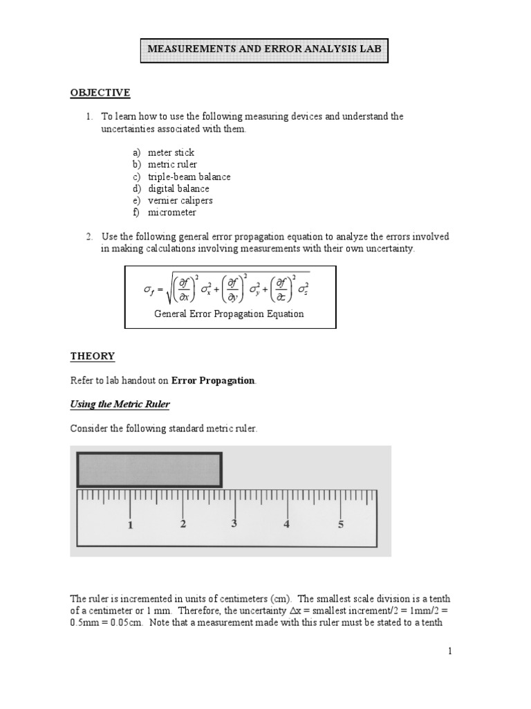 Measurements and Error Analysis | PDF | Scientific Observation ...