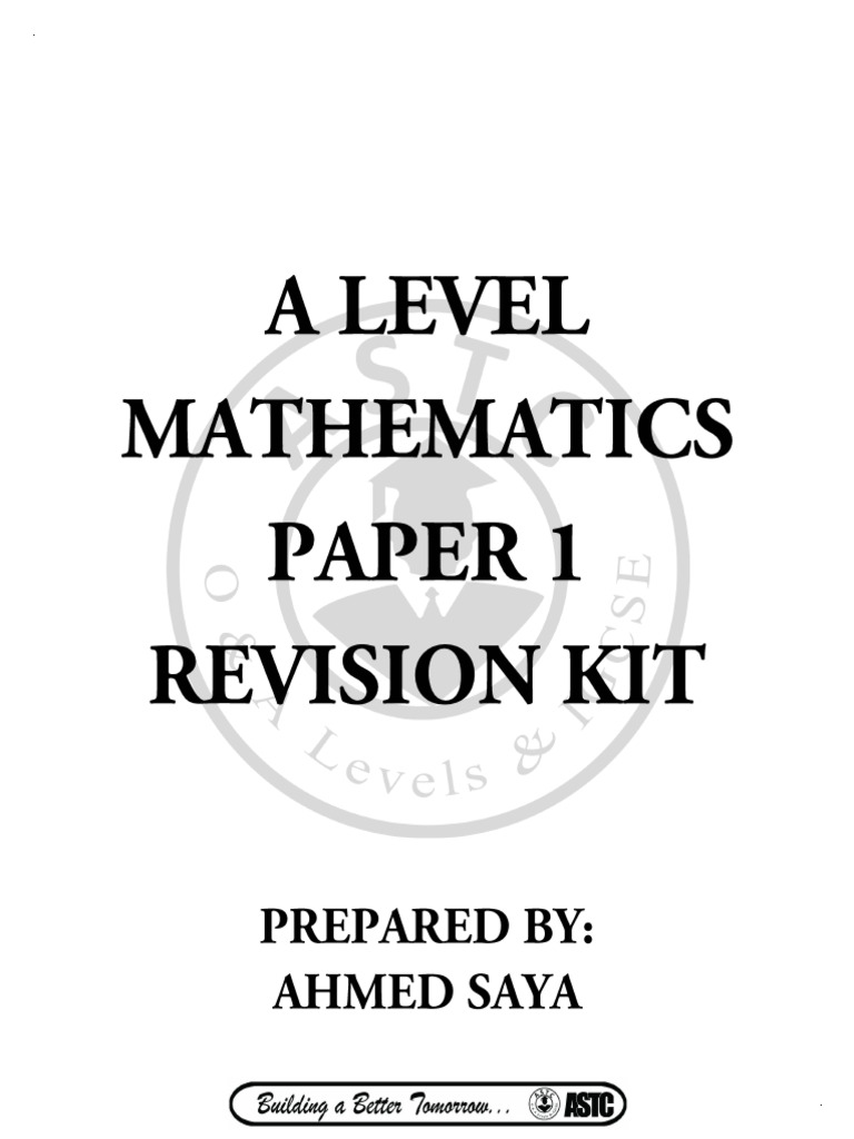 A Level Math P1 | PDF | Equations | Slope