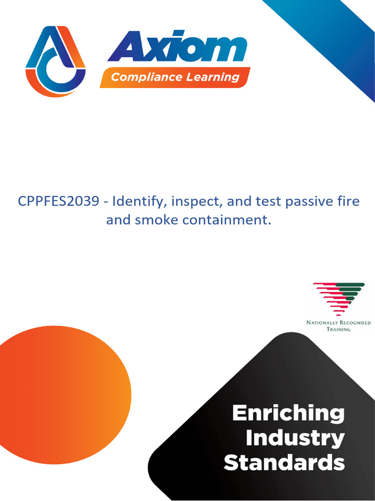 CPPFES2039 Identify Inspect and Test Passive Fire and Smoke Containment ...