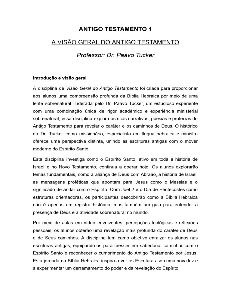 APOSTILA - ANTIGO TESTAMENTO .docx - Google Docs | PDF | Crença e ...