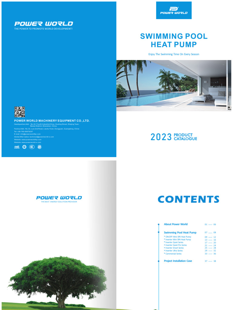 Powerworld Swimming Pool Heat Pump Catalogue | PDF | Heat Pump | Water ...