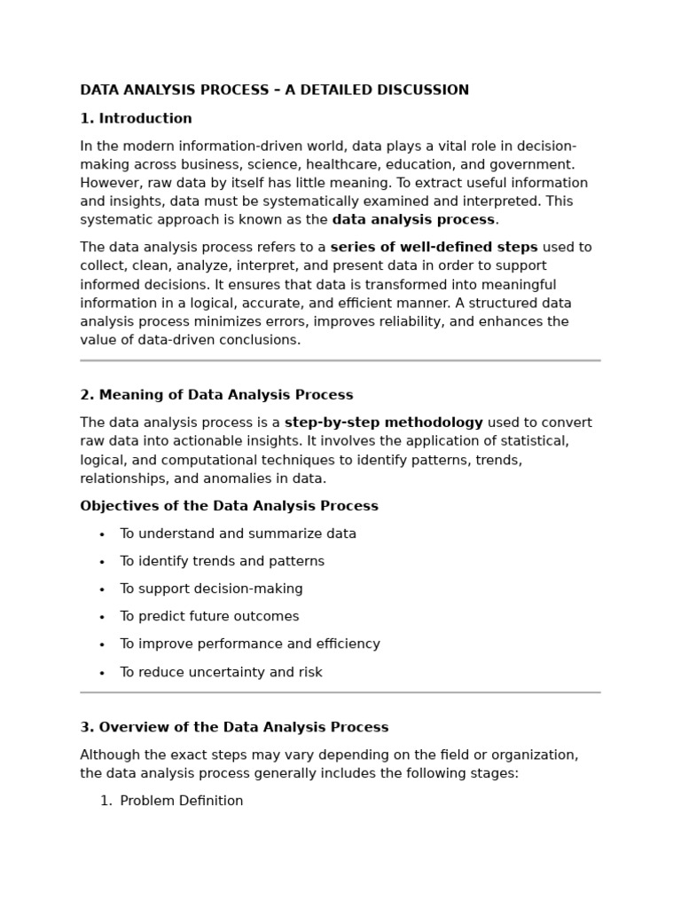 Lesson 3 - DATA ANALYSIS PROCESS KYUC Notes | PDF | Data Analysis ...