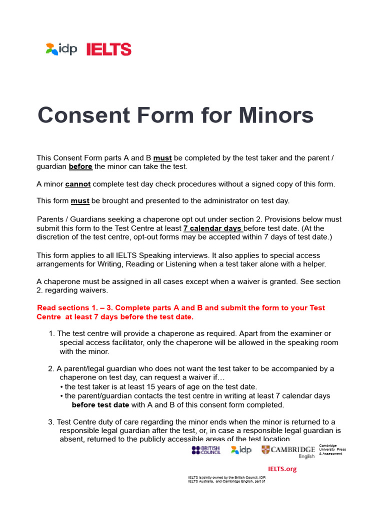 Consent Form For Test Taker | PDF | International English Language ...