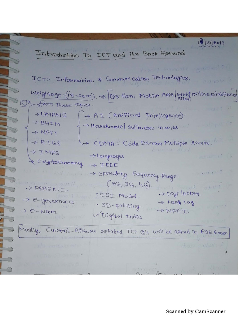 Ict Complete Notes-1 ESE | PDF | Computing | Information Technology