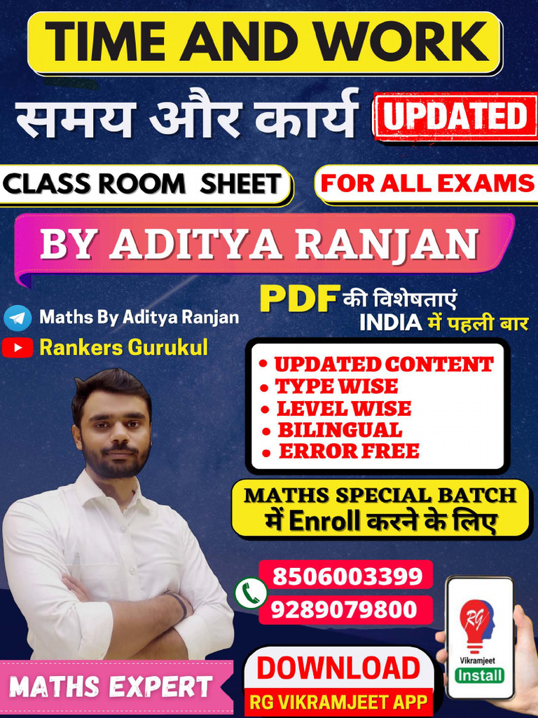 Time & Work (ClassRoom Sheet) | PDF | 2nd Millennium Bc | Holocene