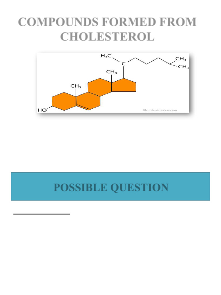 Compound formed from cholesterol | PDF | Cholesterol | Endocrine System